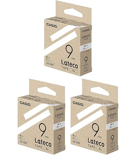 Amazon | カシオ ラテコ 詰め替え用テープ 12mm 黒文字/白テープ 3本